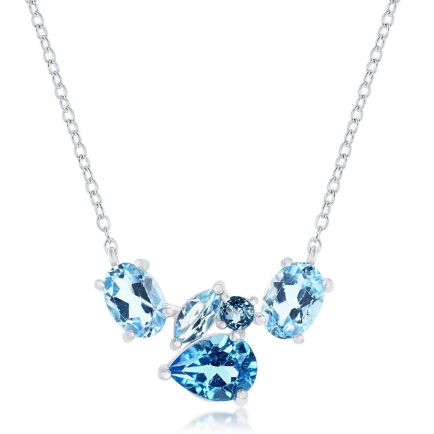 SS Multi-Shaped Swiss Blue Topaz Necklace – Sparkling City Jewelers